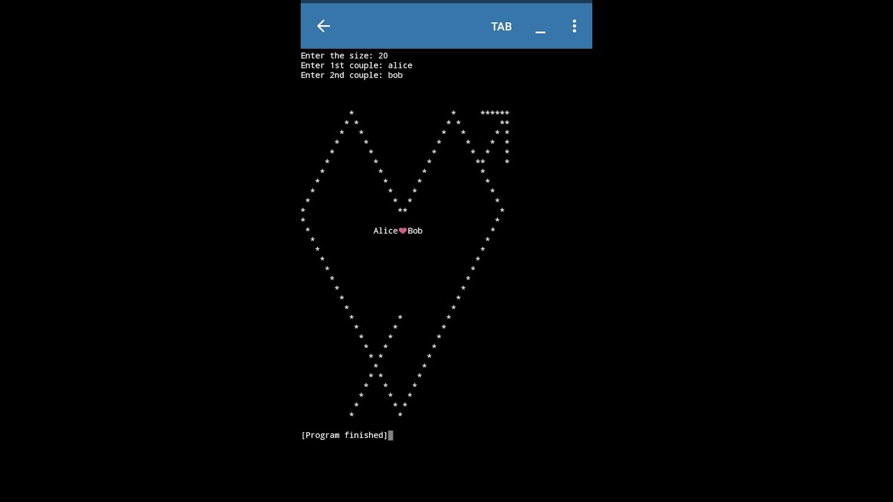 How to print heart with an arrow and lovers names, #shorts, #pydroid,#python,#coding,#pattern,#shape