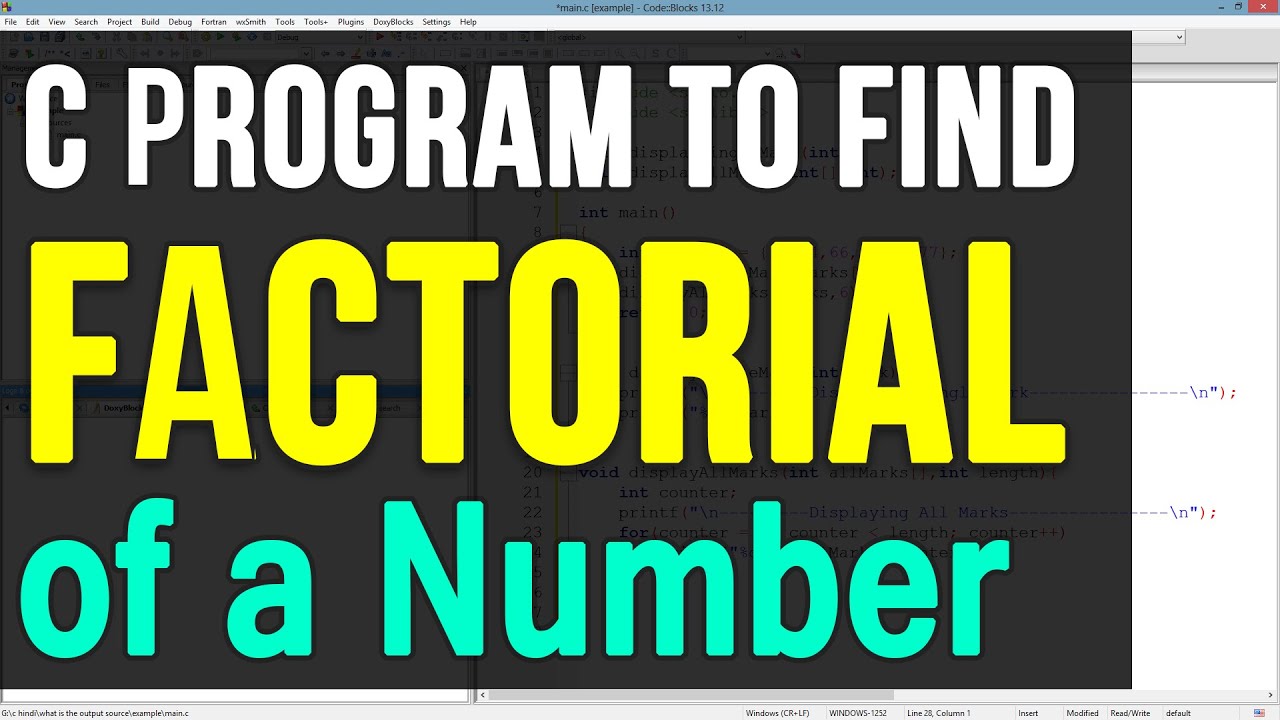 C Programming Exercise - Factorial Program Video Tutorials