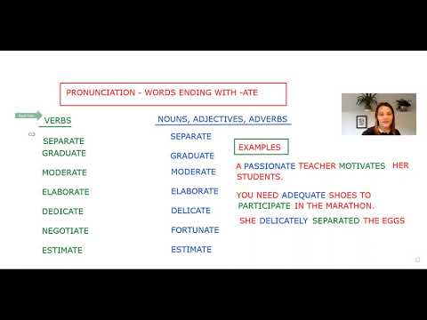 PRONUNCIATION of English words with an -ate ending