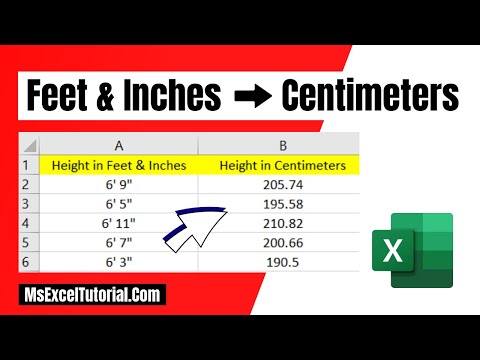 How to Convert Feet and Inches to Centimeters in Excel
