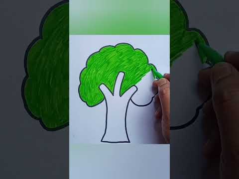 tree drawing easy drawing #drawing #painting #shorts #art #coloringpages