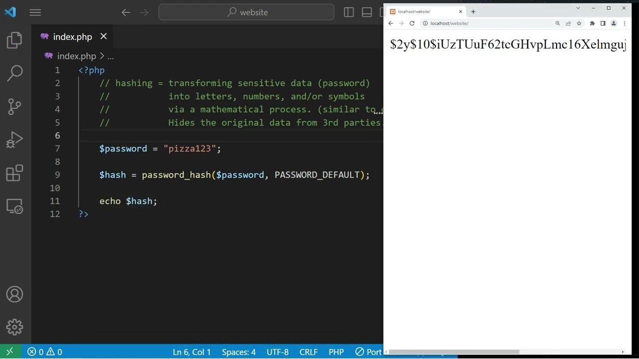 PHP password hashing explained