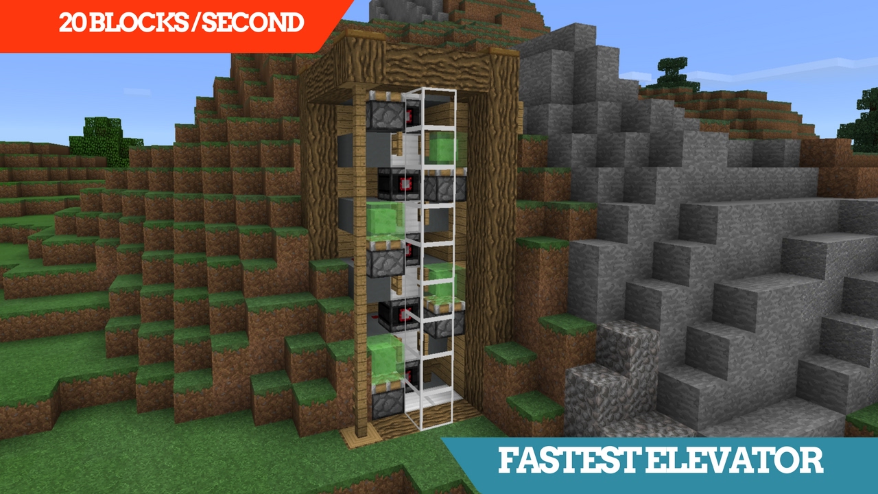 Minecraft | Insane FASTEST ELEVATOR (~20 Blocks / Second) | Redstone Tutorial *Read Description*