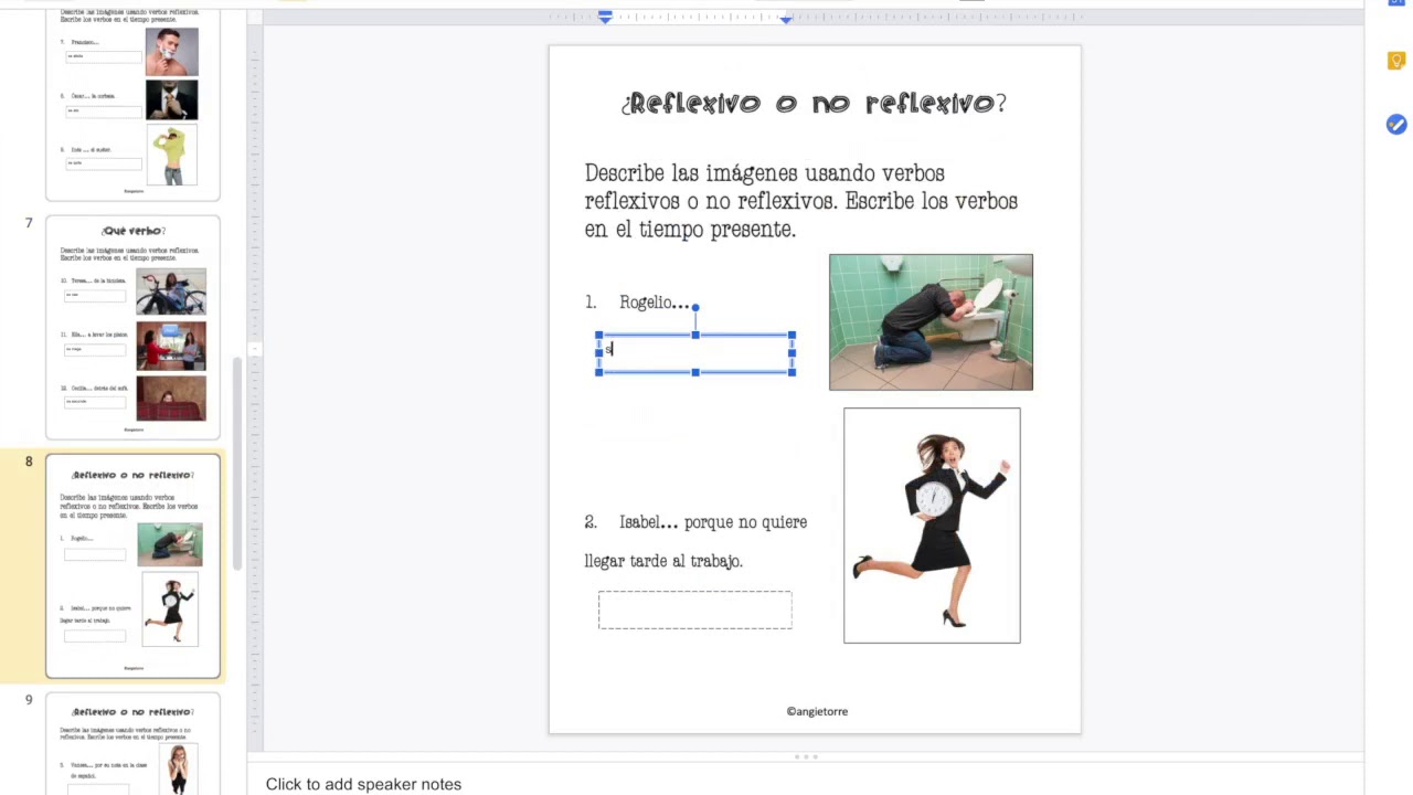 Spanish Reflexive Verbs Google Drive Activities Preview