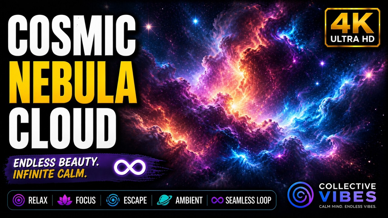 Cosmic Nebula Cloud 🌌 | 4K ULTRA HD LOOP 🔁 | Deep Space Energy Flow ✨ | Relax & Focus