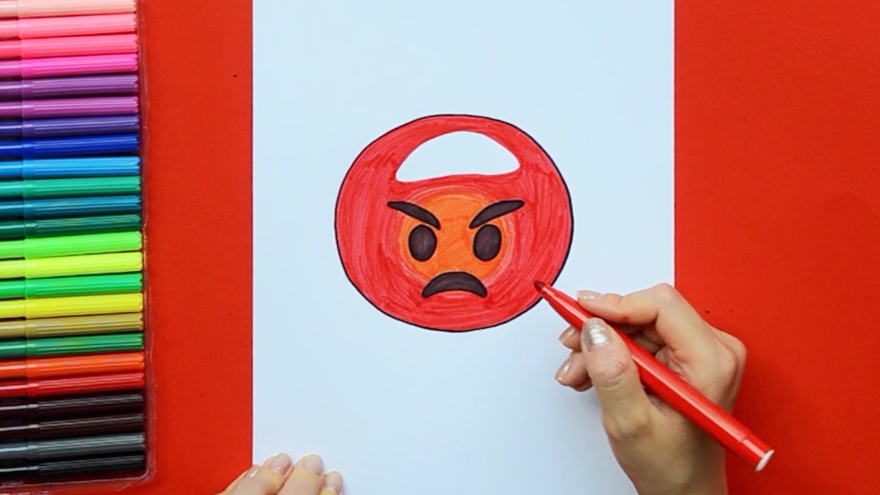 How to draw Angry Face Emoji