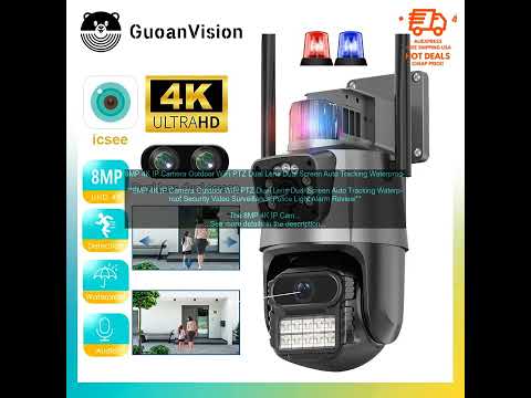 1005005772931150 8MP 4K IP Camera Outdoor WiFi PTZ Dual Lens Dual Screen Auto Tracking