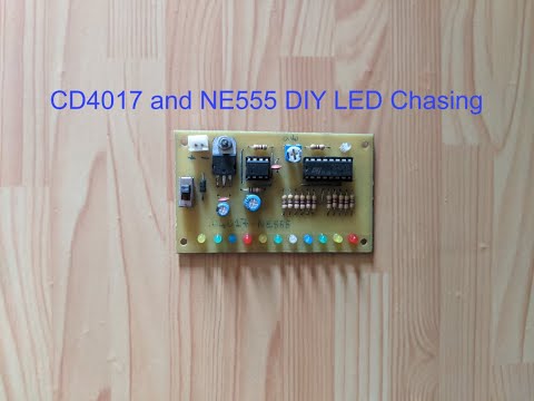 CD4017 and NE555 DIY LED Chasing