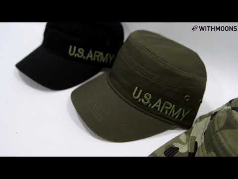 WITHMOONS Cadet Cap Military Army Hat Army Style Flat Top Cap Adjustable Cotton Sports Hat