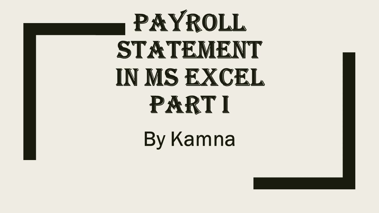 Payroll Statement 1