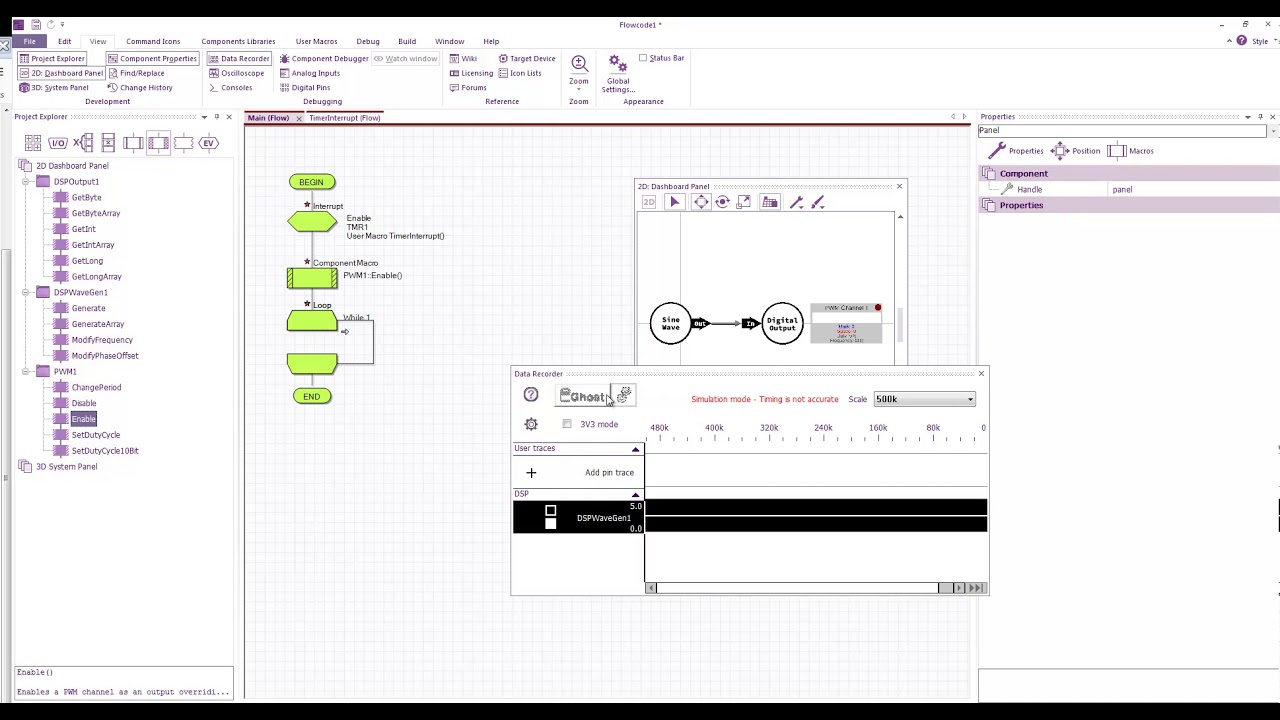 Introduction to DSP components using Flowcode