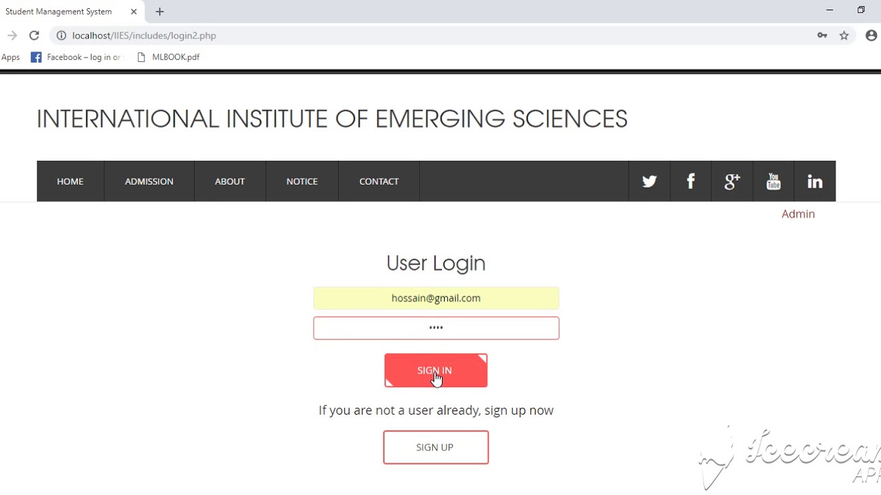 Student/University Management - User View | GitHub Repo