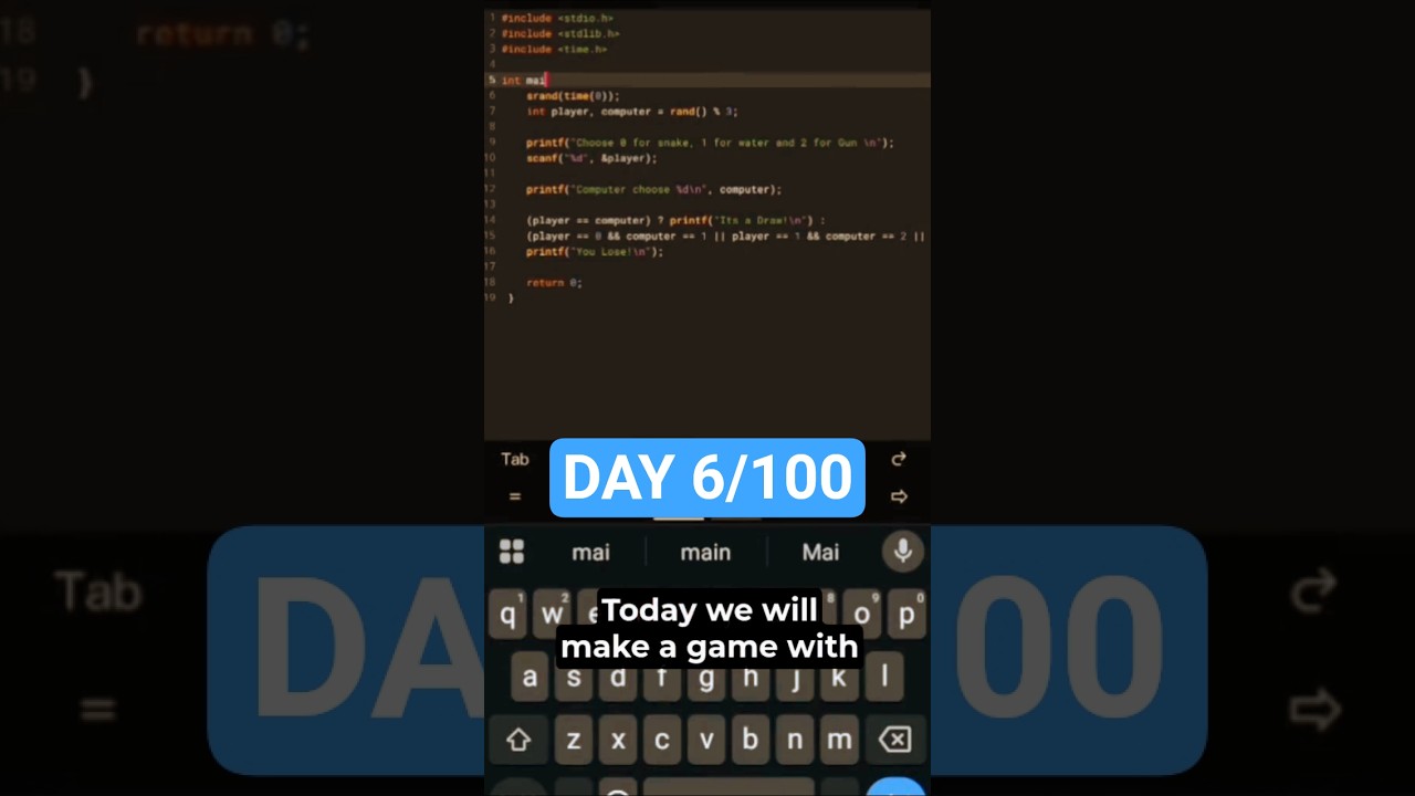 6/100 day coding challenge #hemancodes #shorts