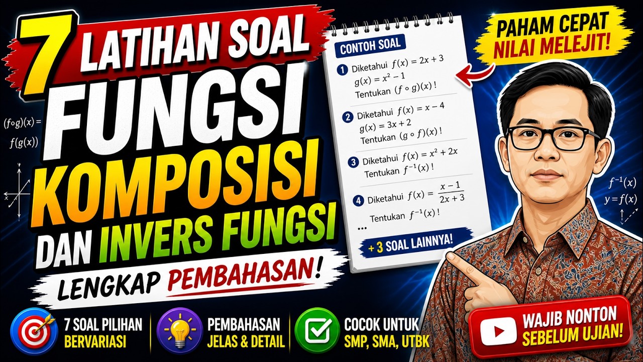 “Latihan Soal Fungsi Komposisi dan Invers Fungsi + Pembahasan Lengkap (SMA)”