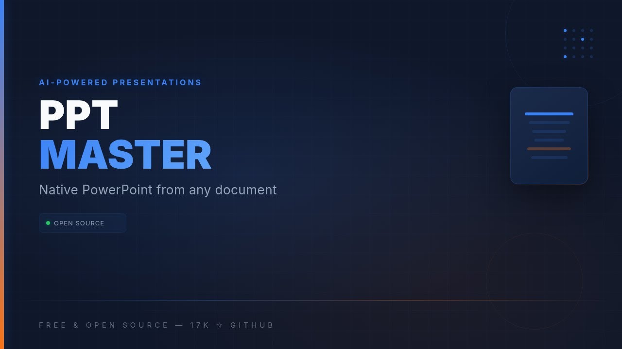 PPT Master - Turn Any Document into Editable PowerPoint (Open Source)