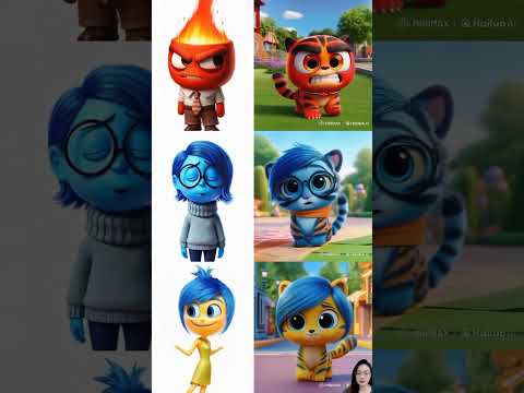 Inside Out Cartoon Character Turns Into Cute tiger #tigers #cuteanimal #disney #insideout #tiger