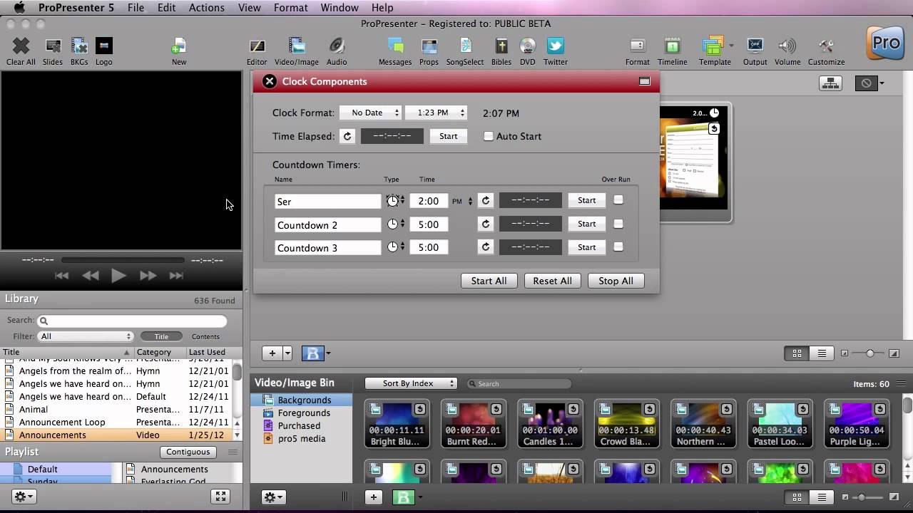 ProPresenter 5 - Clocks