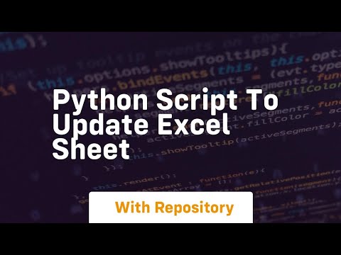 python script to update excel sheet