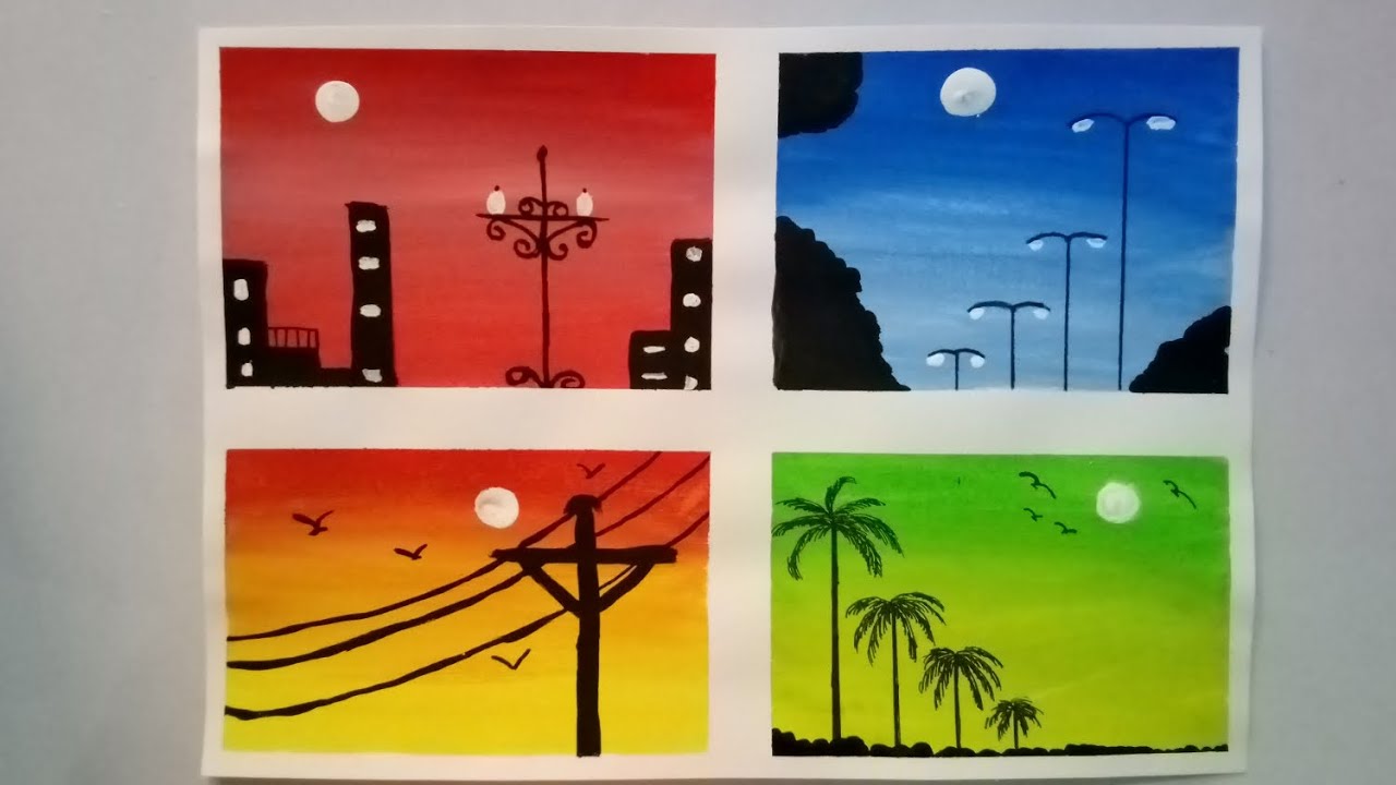 Poster Colour Painting For Beginners / Easy Poster Colour Painting #drawing #painting