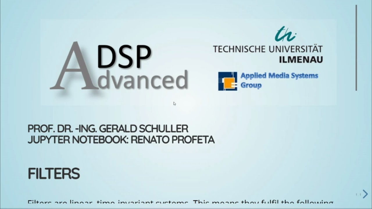 Advanced Digital Signal Processing using Python - 07b Filters