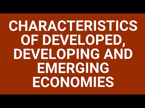 Characteristics of developed, developing and emerging BRICS economies