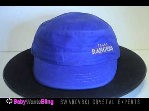 Texas Rangers Swarovski Crystal Bling Rhinestone Women's Cadet Hat Cap