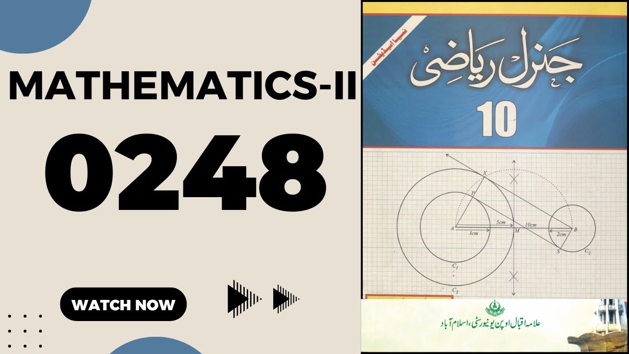 AIOU 248 Guess Paper 2025 248 Code Past Papers Code 248 Important Questions General Mathematics I