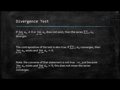 The Divergence Test for Series