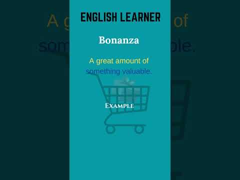 English Word - Bonanza - Meaning With An Example #englishwords #english #bonanza