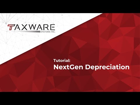 Tutorial - NextGen Depreciation
