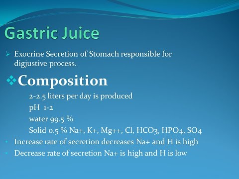 Composition of Gastric Juice (Components or Constituents)