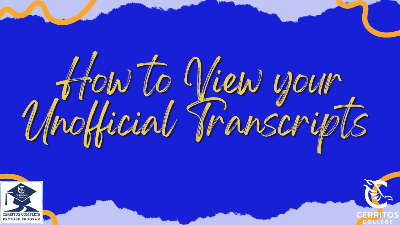 View your unofficial transcripts