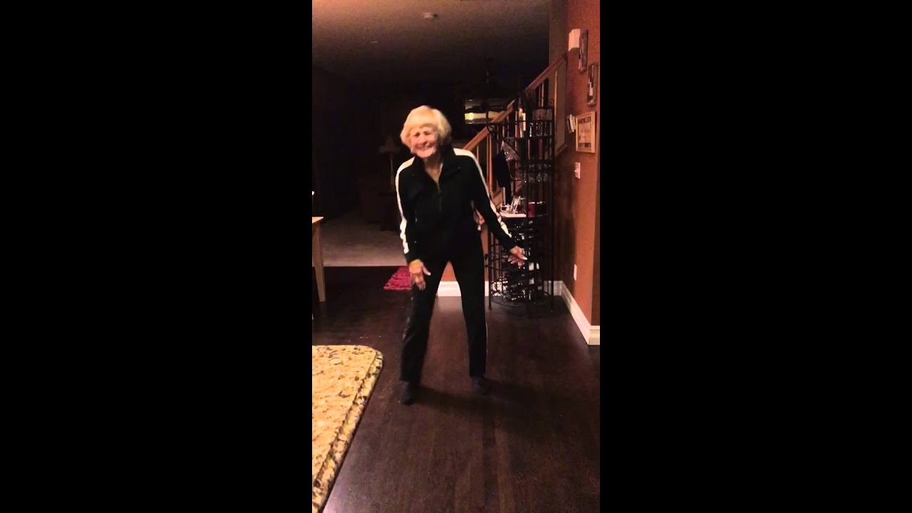 87 year old granny shoots fireball dancing and flashing Cheetah bra