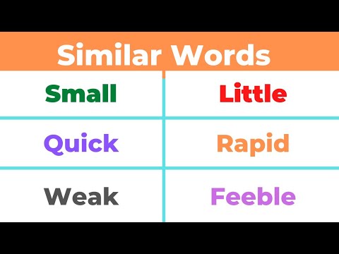 Synonyms:50+ Important words in English|Similar words|Alternative words|Daily use words