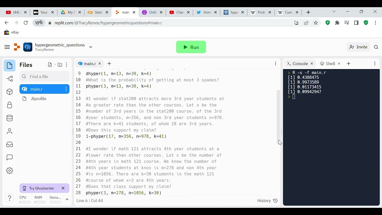 Code review: Geometric distribution questions in R and Python