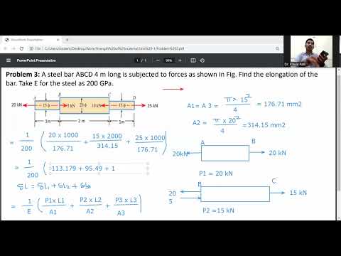 Total elongation/ change length of steel bar/ Simple stress and strain / strength of Material