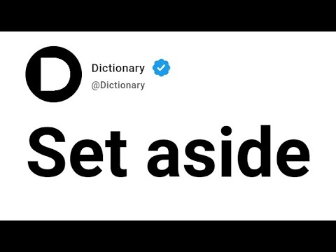 Set aside Meaning In English