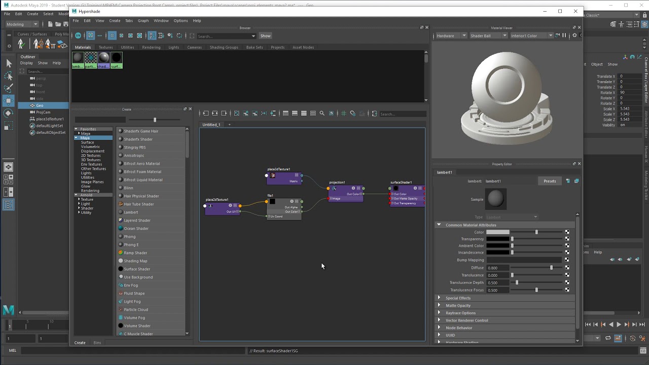 Basic Camera Projection Setup in Maya