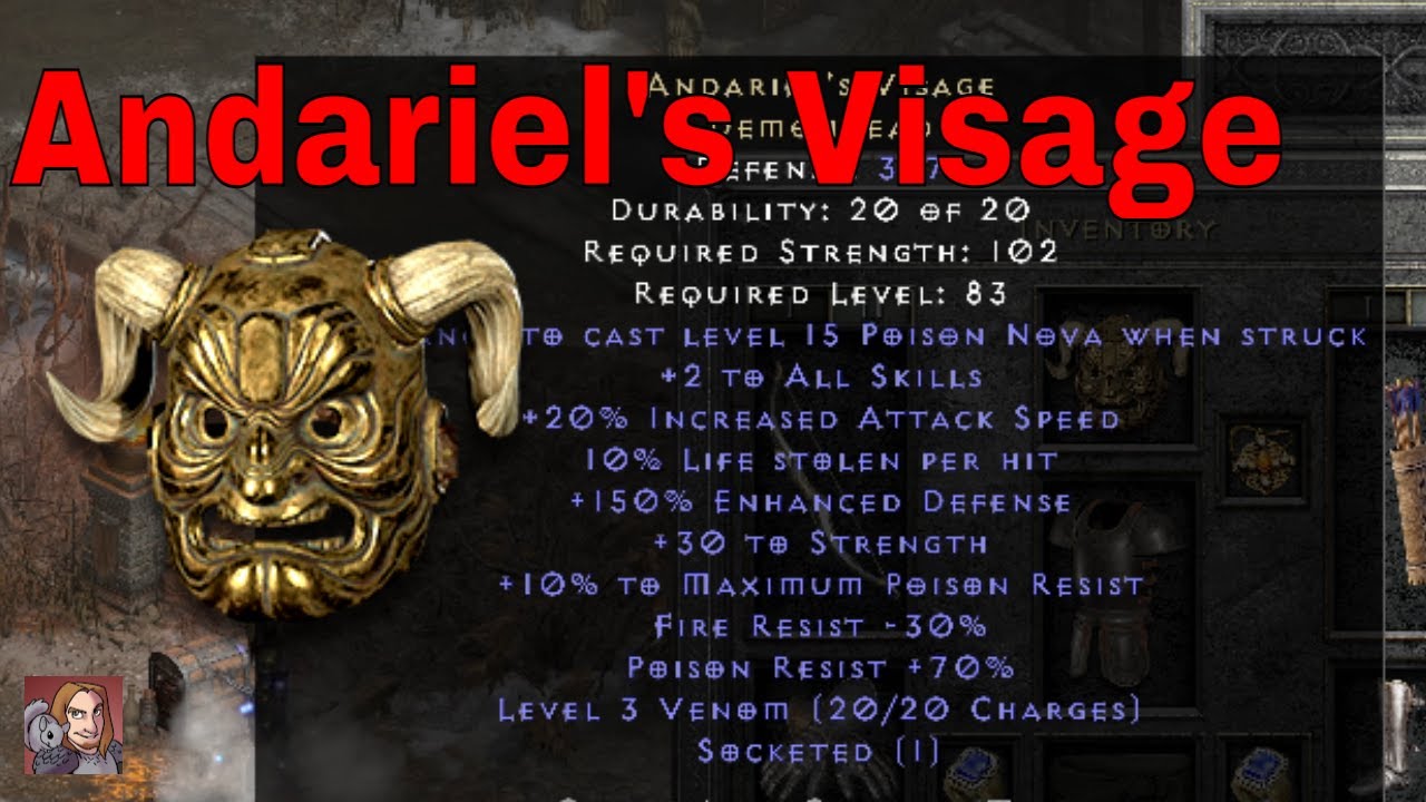 D2R Unique Items - Andariel's Visage (Demon Head)
