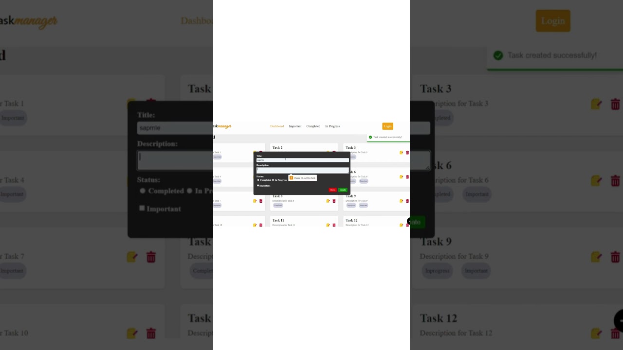 Task Manager using React Js | React Js Project