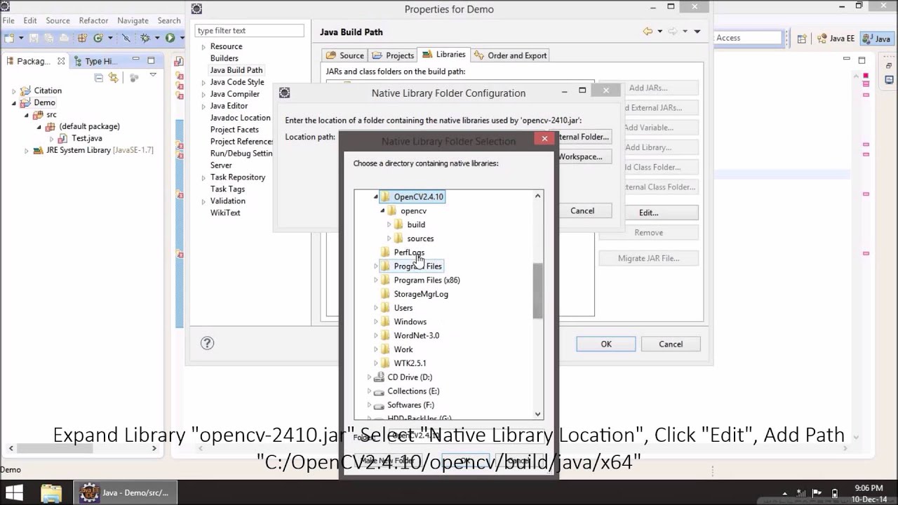 Part IV - OpenCV2.4.10 - JAVA Eclipse Configuration