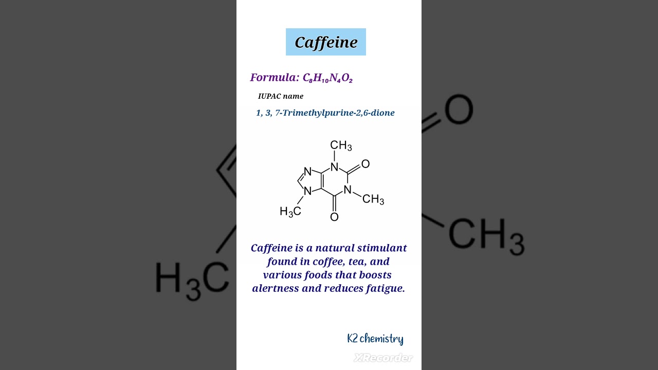 What is Caffeine l formula and structure of caffeine l chemistry l