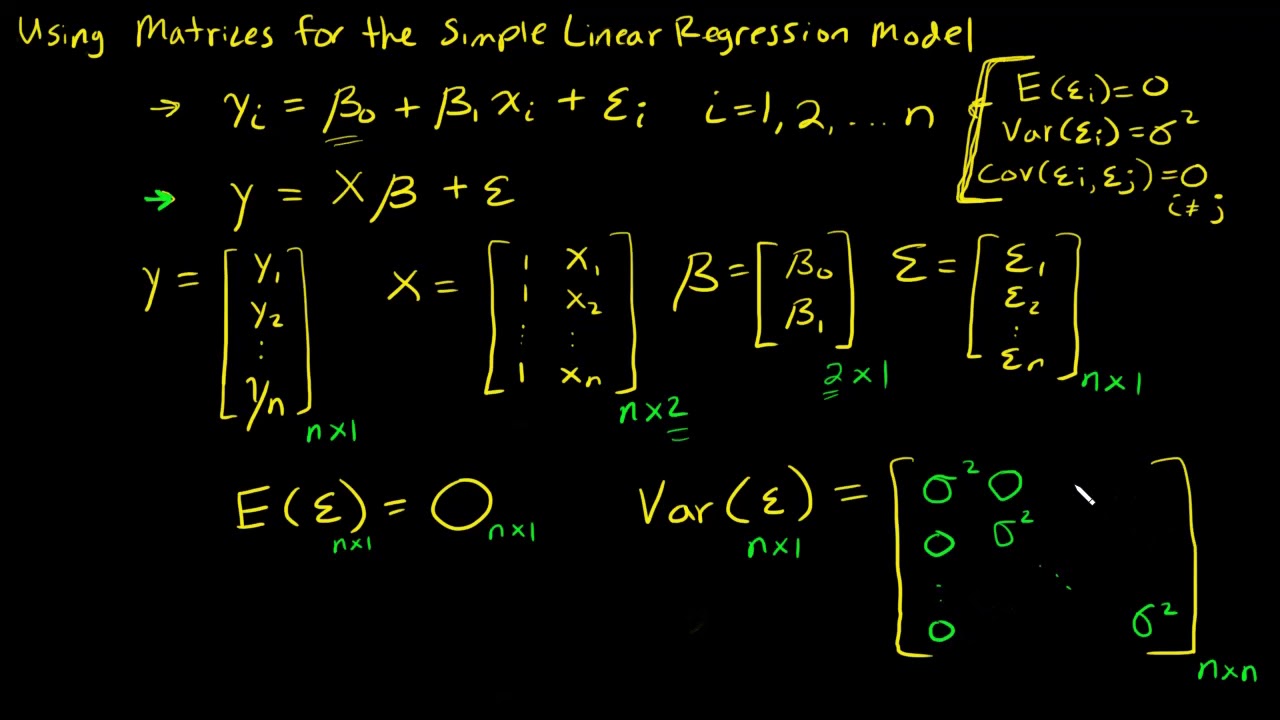 Simple Linear Regression Model using Matrices