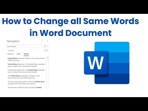 How to Change all Same Words in Word Document