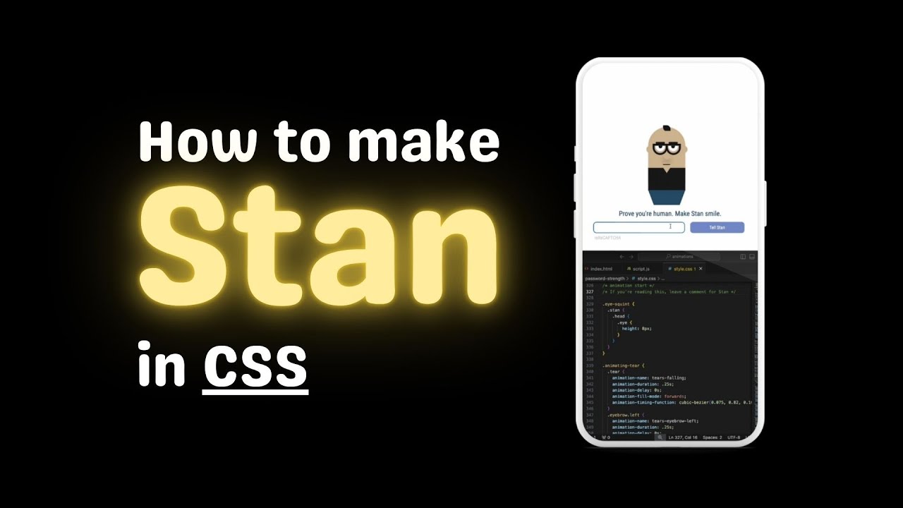 How to make Stan CAPTCHA CSS Animation | CSS Tutorial