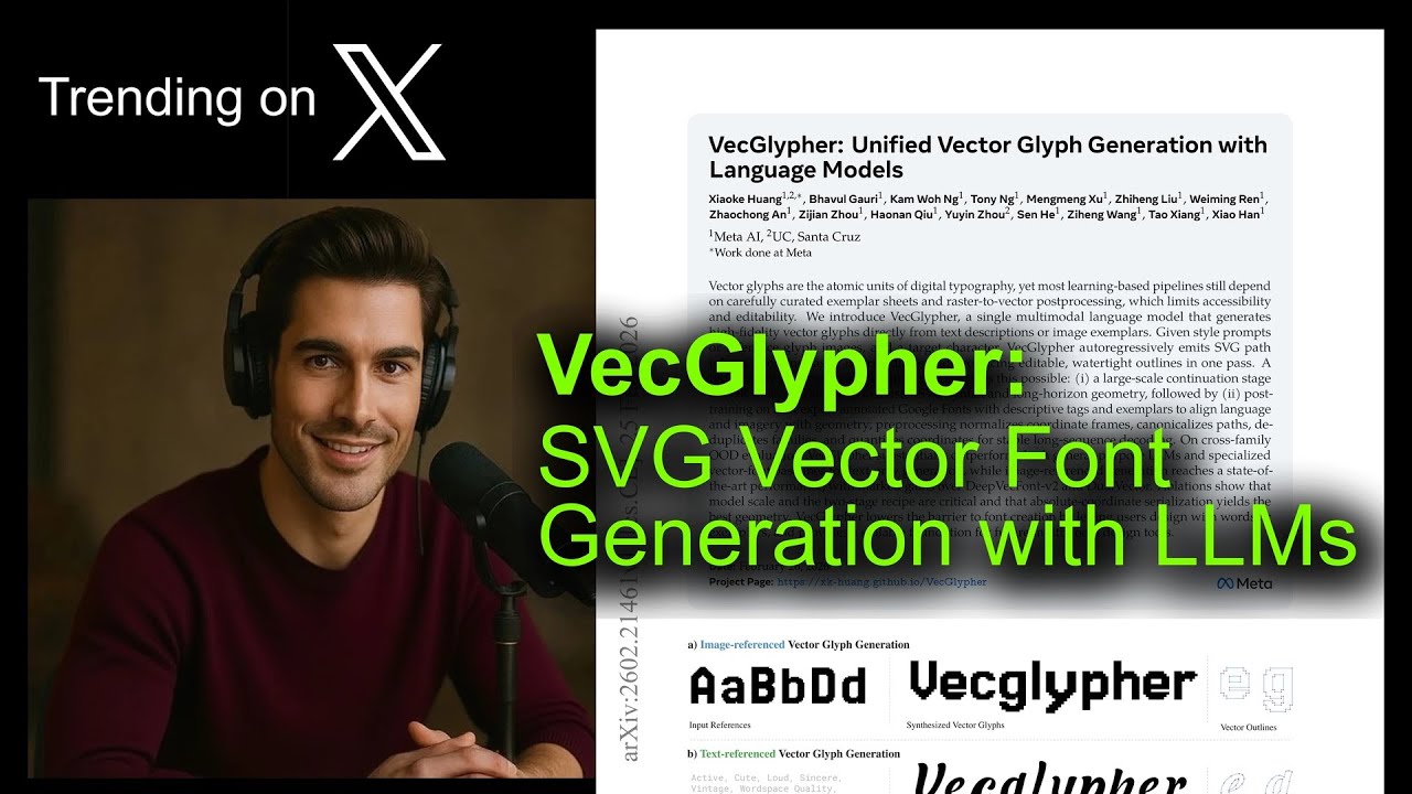 VecGlypher: SVG Vector Font Generation with LLMs
