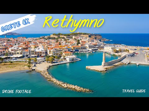 Rethymno Crete Greece 🇬🇷 4K Drone Tour