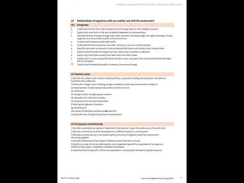 Cambridge O Level biology syllabus 2023