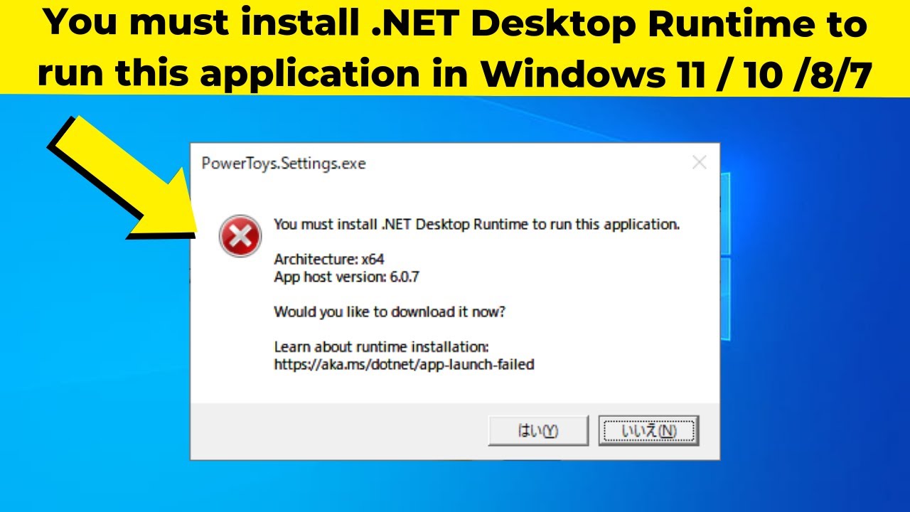 You must install .NET Desktop Runtime to run this application in Windows 11 / 10 /8/7 | 2024