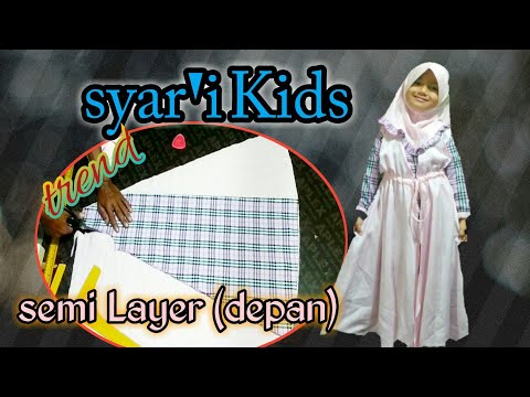 baju muslim anak (syar'i kids)pola baju gamis anak kombinasi